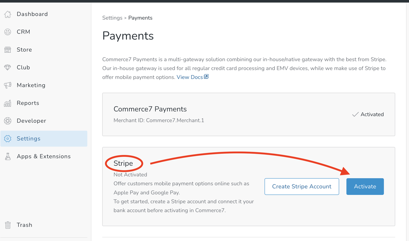 STEP-BY-STEP Setting up your Payment Gateway: USA (Commerce7 Payments + Optional Stripe)